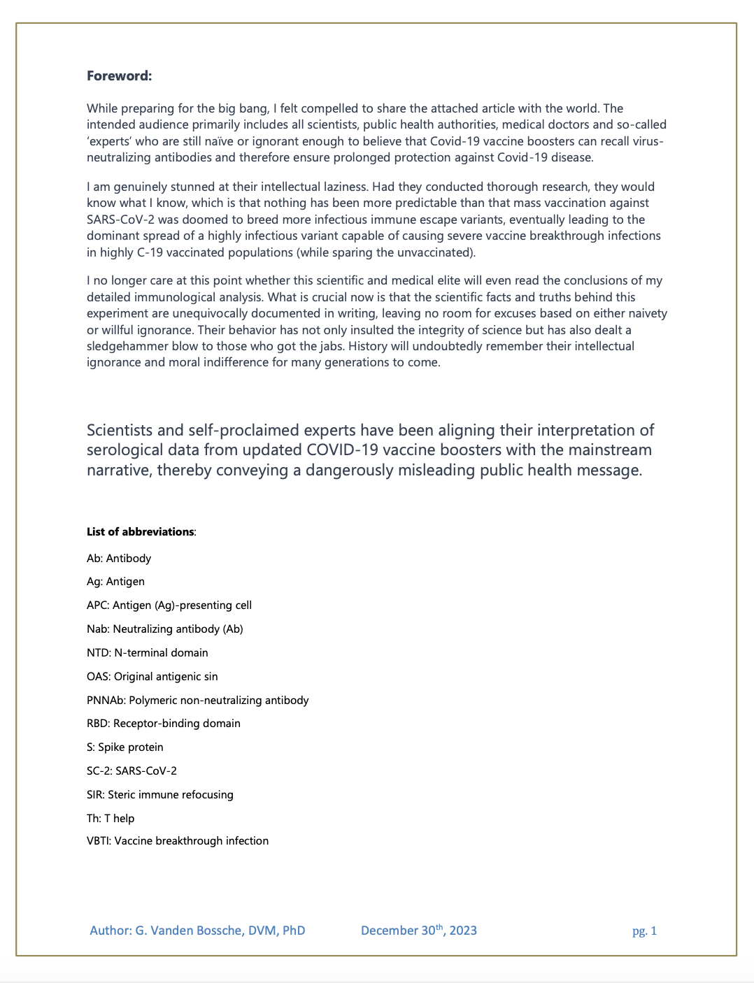 Scientists and self-proclaimed experts have been aligning their ...