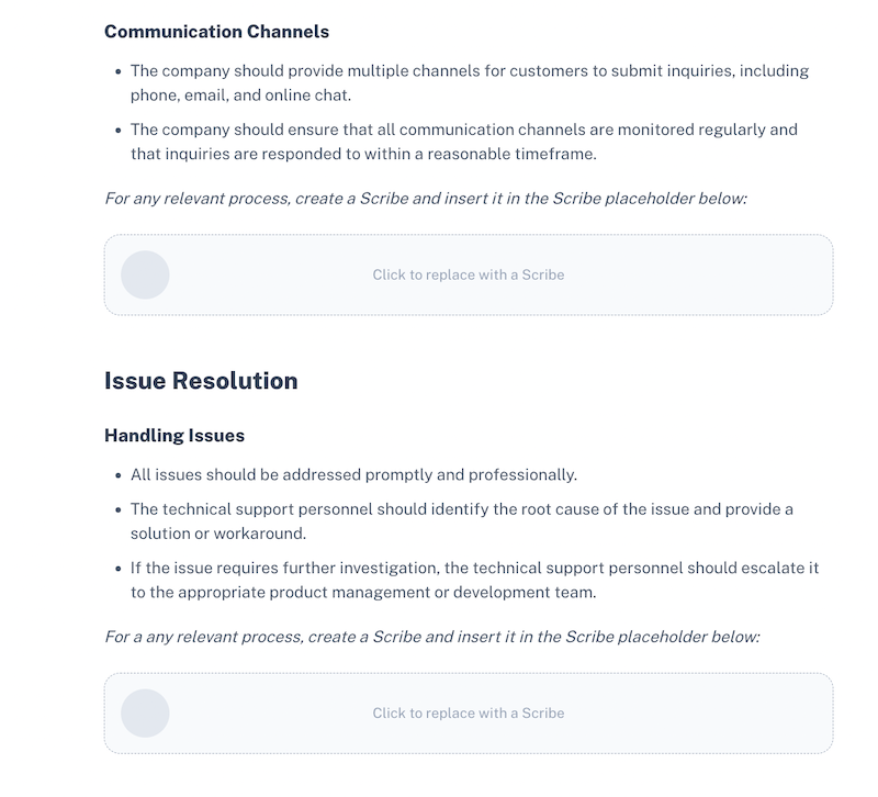 Product Support SOP Template | Scribe