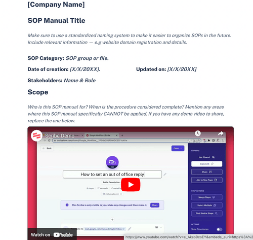 SOP Manual Template | Scribe