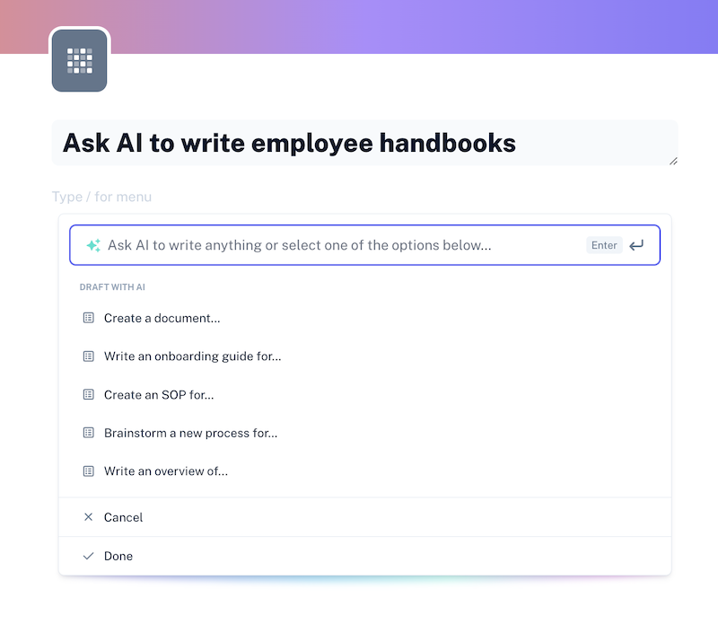 Employee Handbook Builder