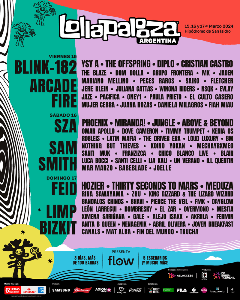 Lollapalooza Argentina 2024 | 15, 16 y 17 de marzo en el Hipódromo de ...