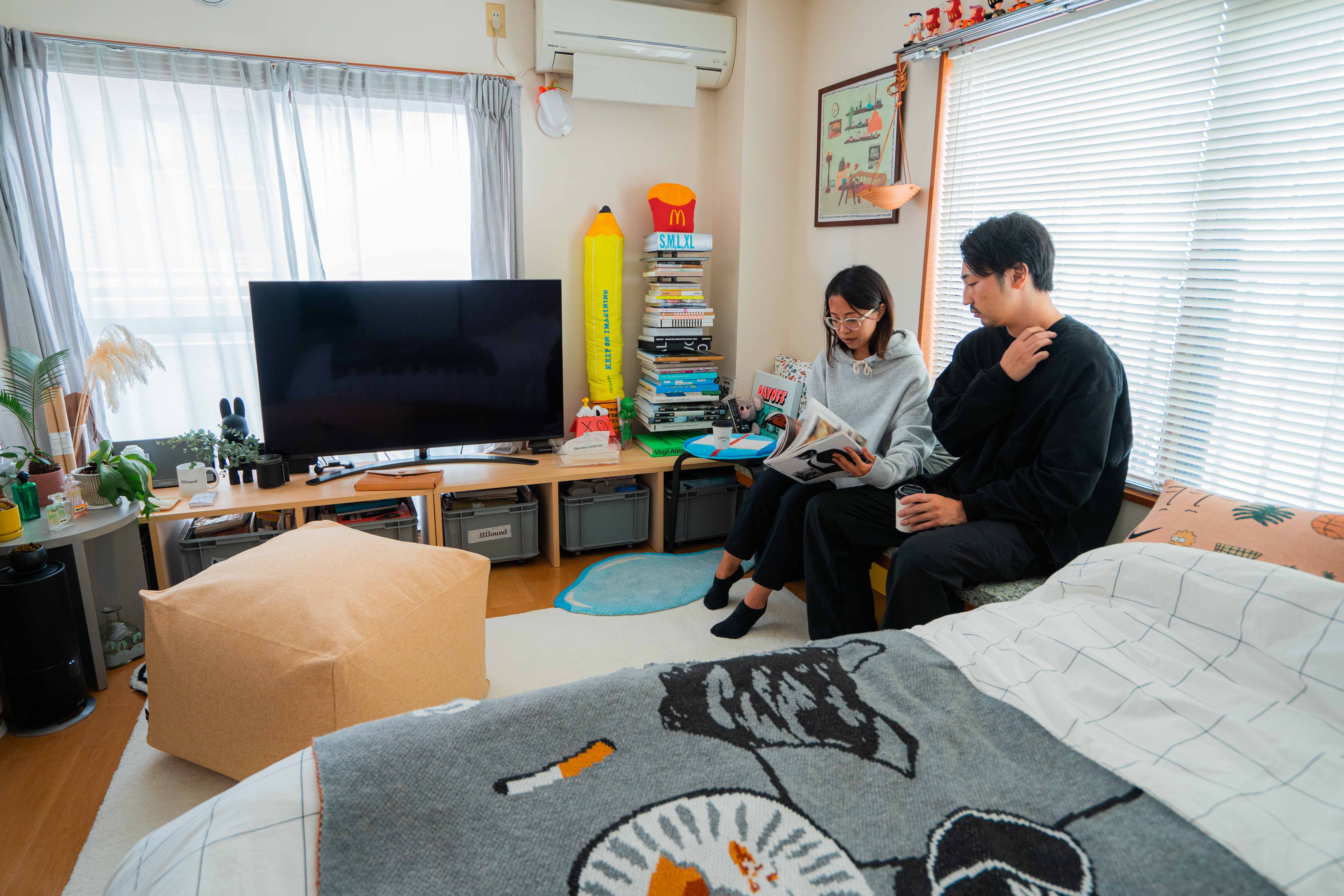 建築家のDIYで実用性のある収納アイデアとカルチャーに溢れた暮らし｜2人暮らし｜1DK