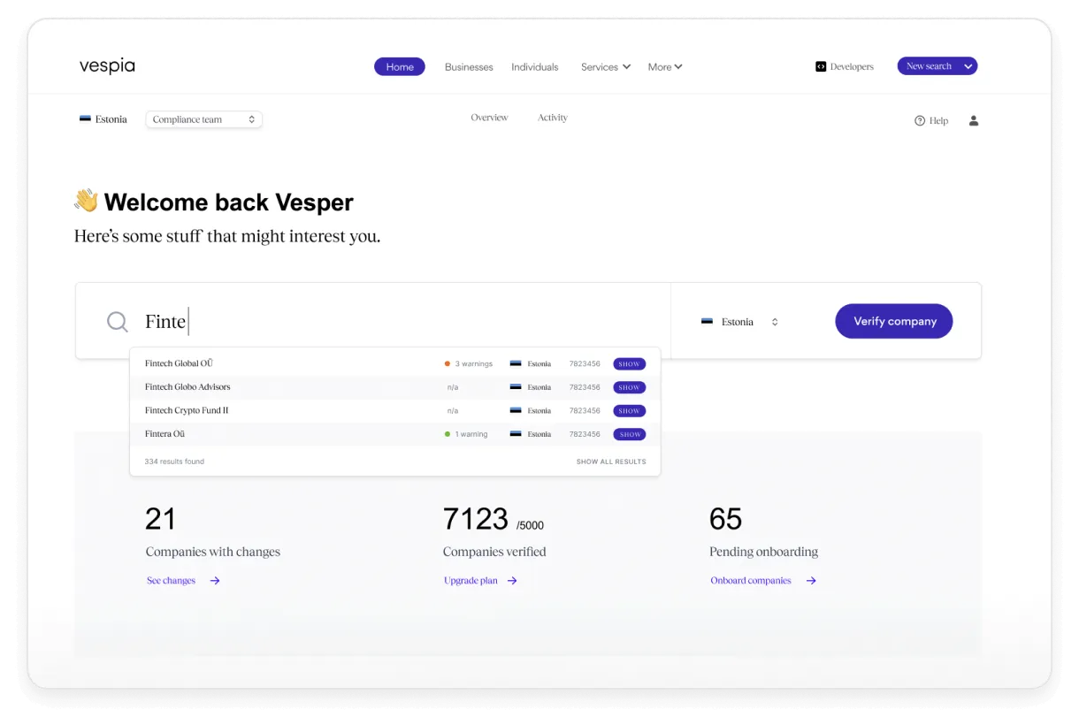 AI-powered Business Verification Solution | Vespia