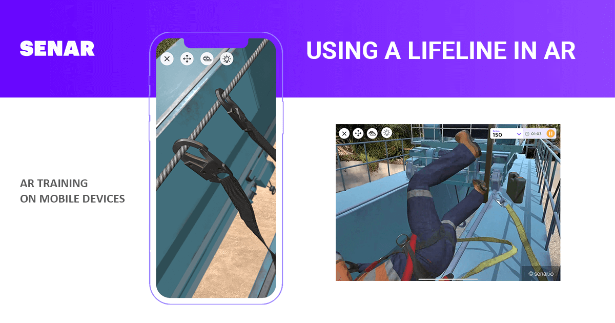 Horizontal lifeline systems training in AR (Augmented Reality)