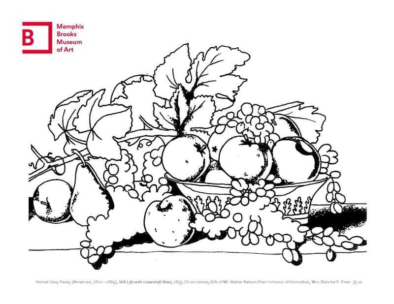 Still Life Coloring Page | Memphis Brooks Museum of Art