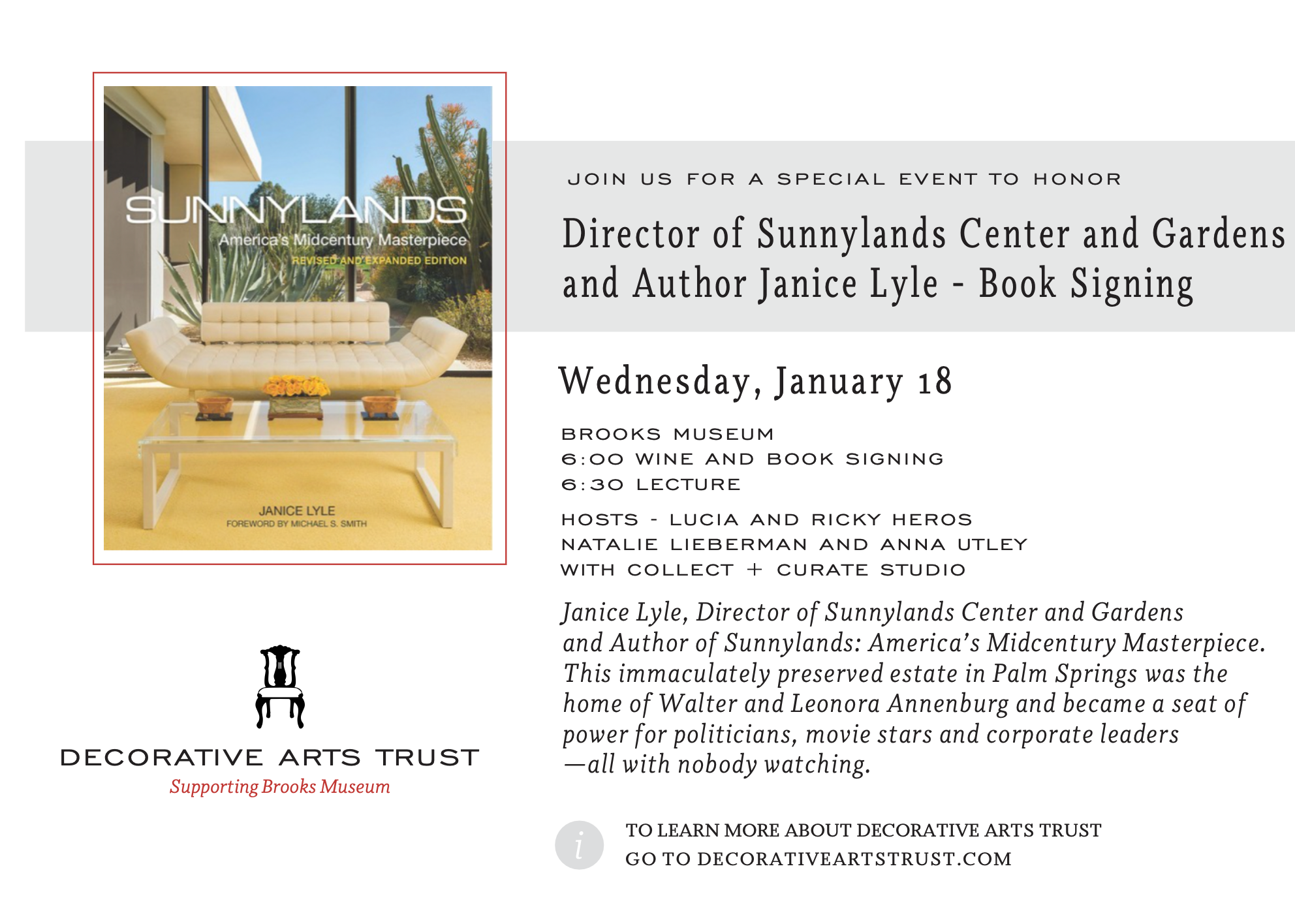 Director of Sunnylands Center and Gardens and Author Janice Lyle- Book ...