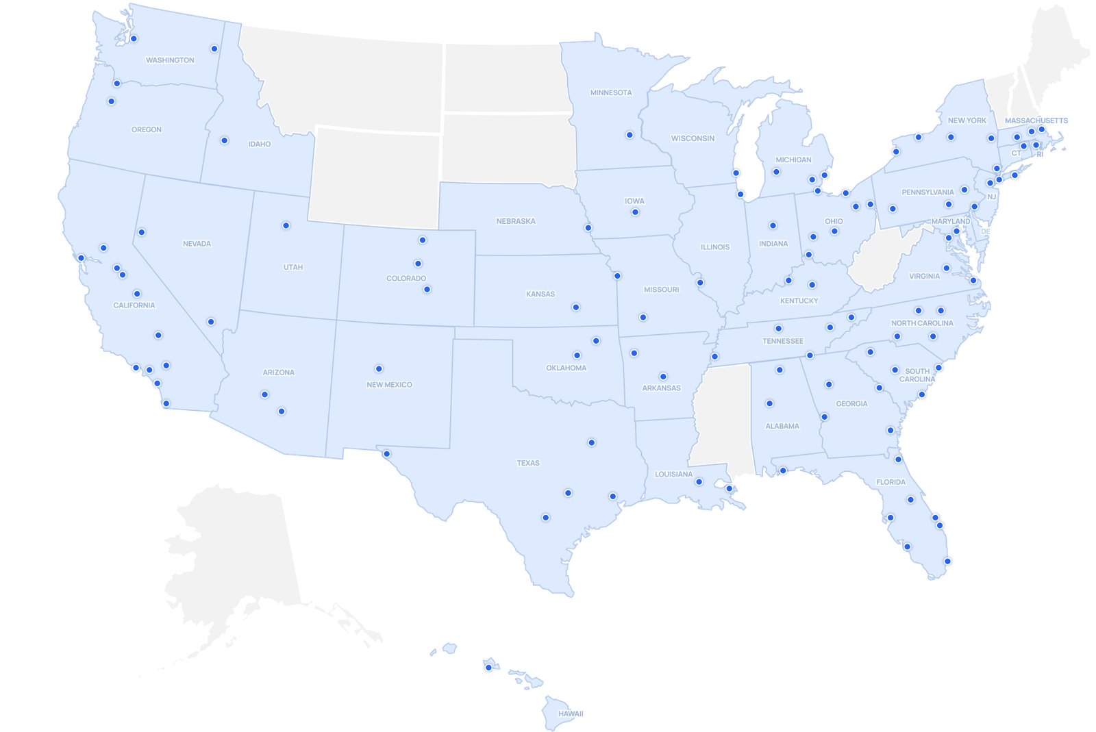 Pay Guarantee Coverage Map