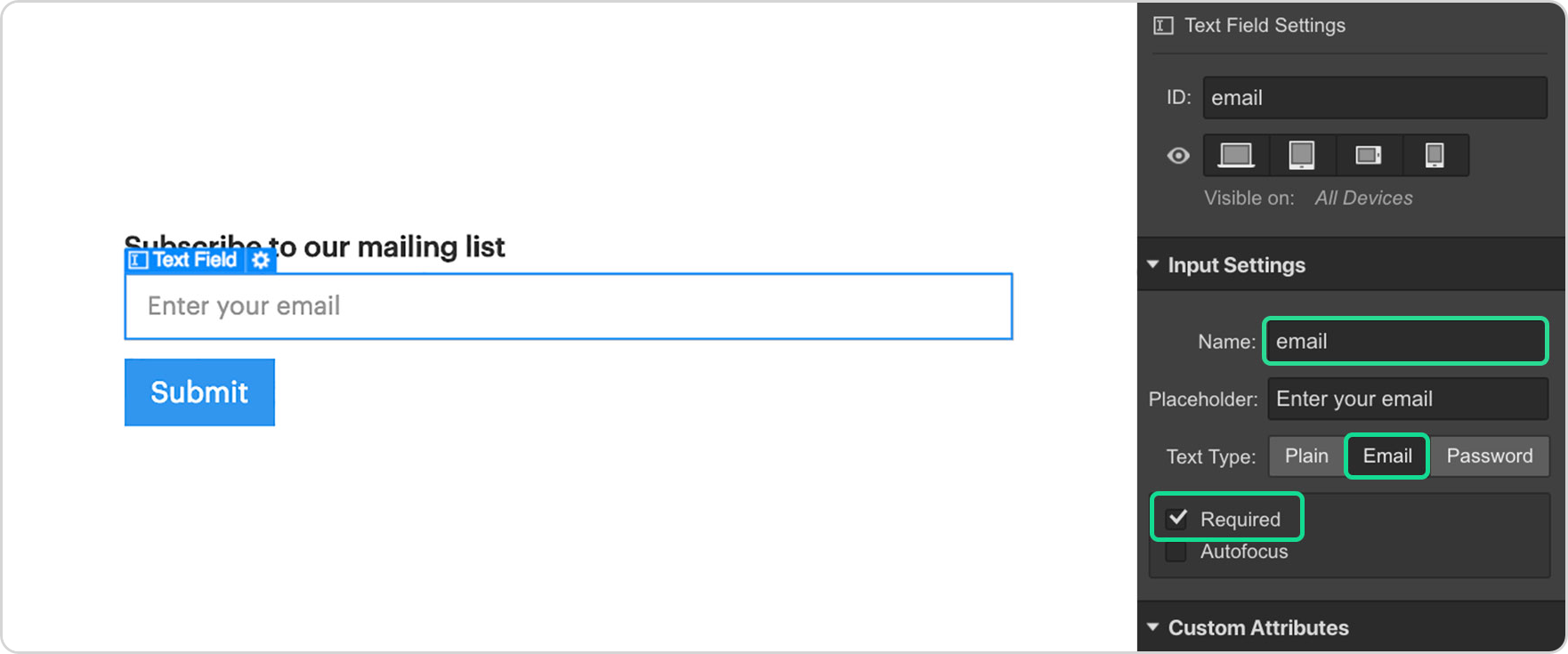 Email signup forms in Webflow
