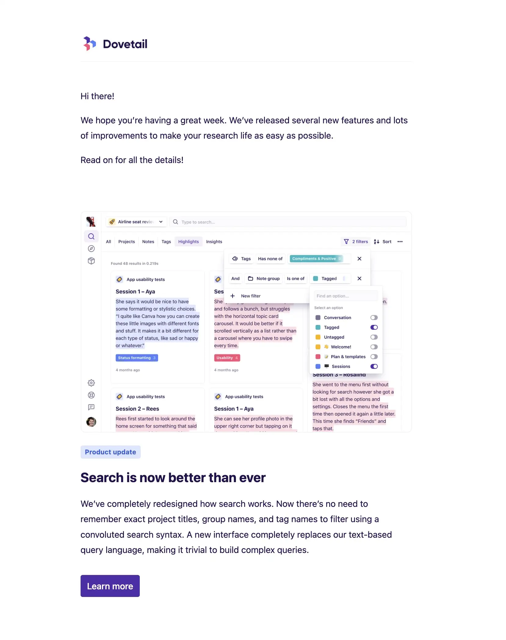 Product Update & New Feature Email Examples | Emailspiration