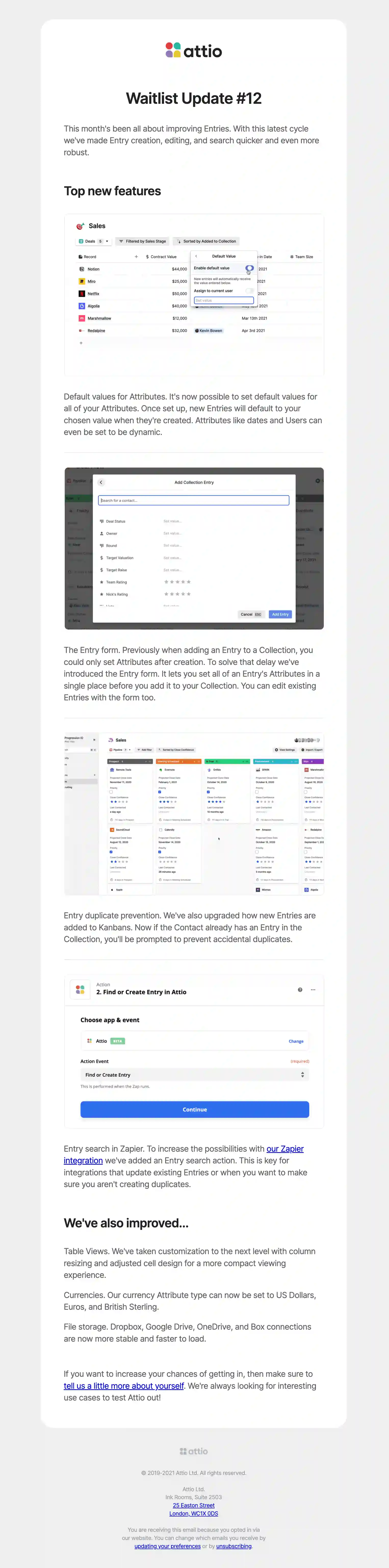 Attio waitlist email example | Emailspiration