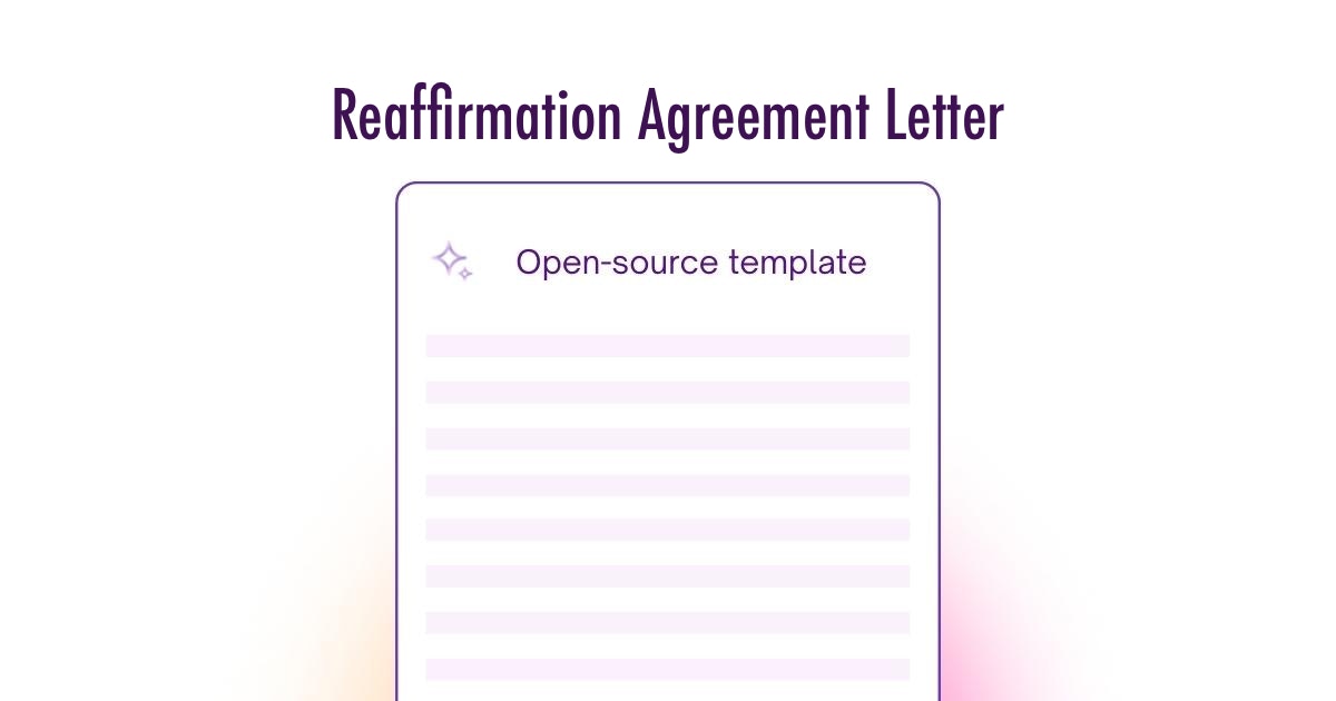 Reaffirmation Agreement Letter Template - UK
