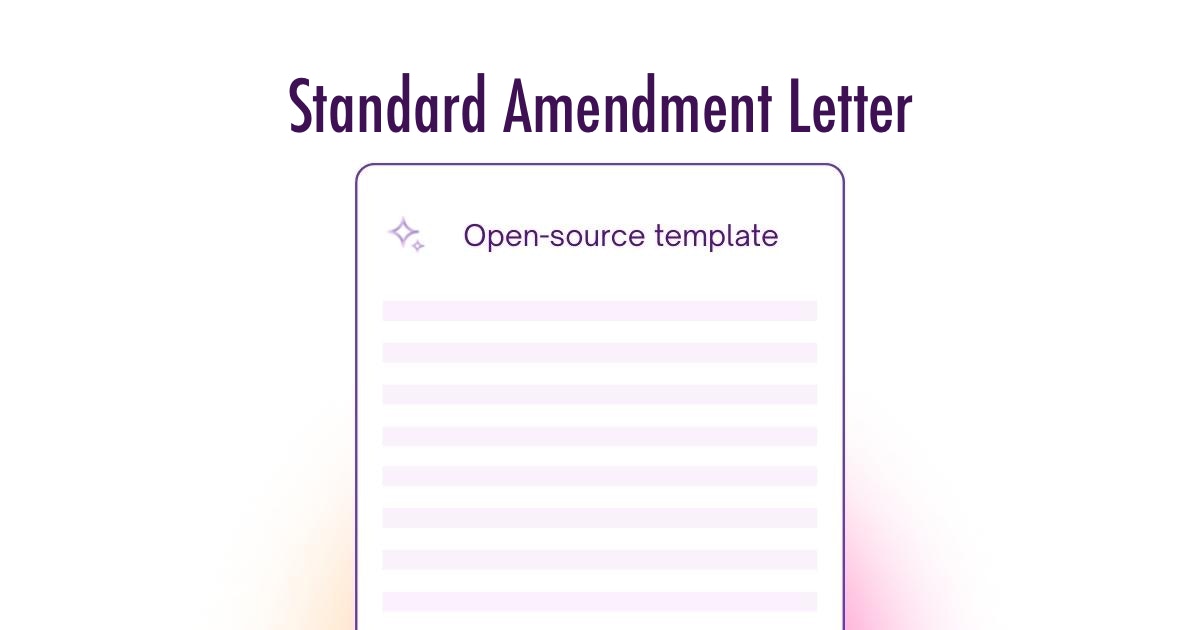 Standard Amendment Letter Template - UK