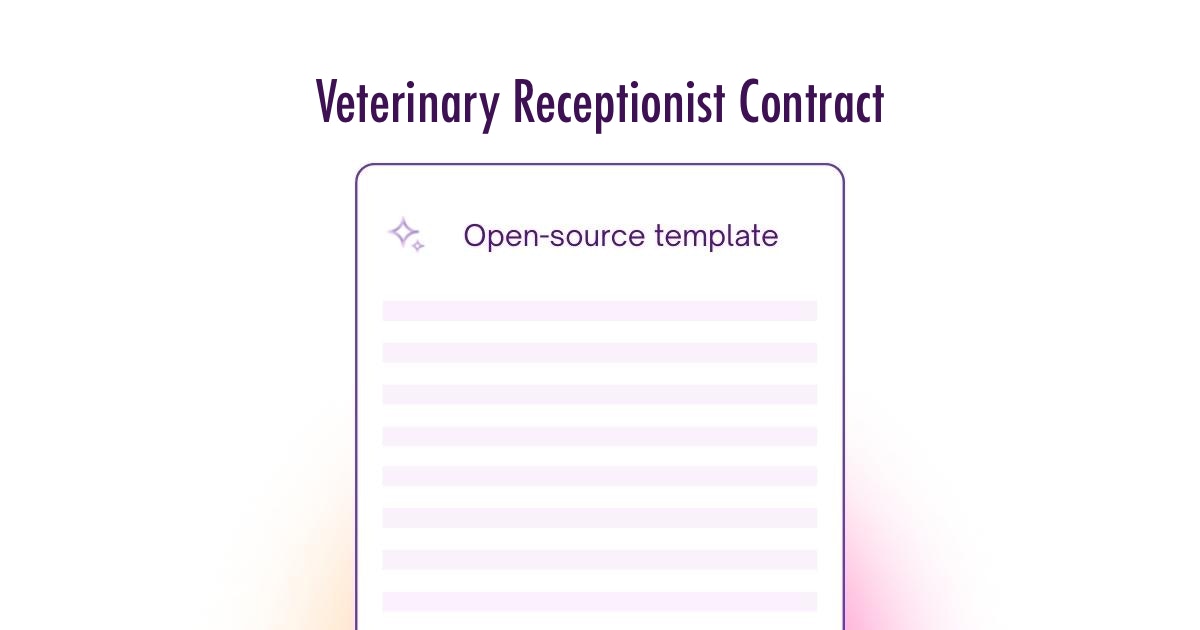 Veterinary Receptionist Contract Template - UK