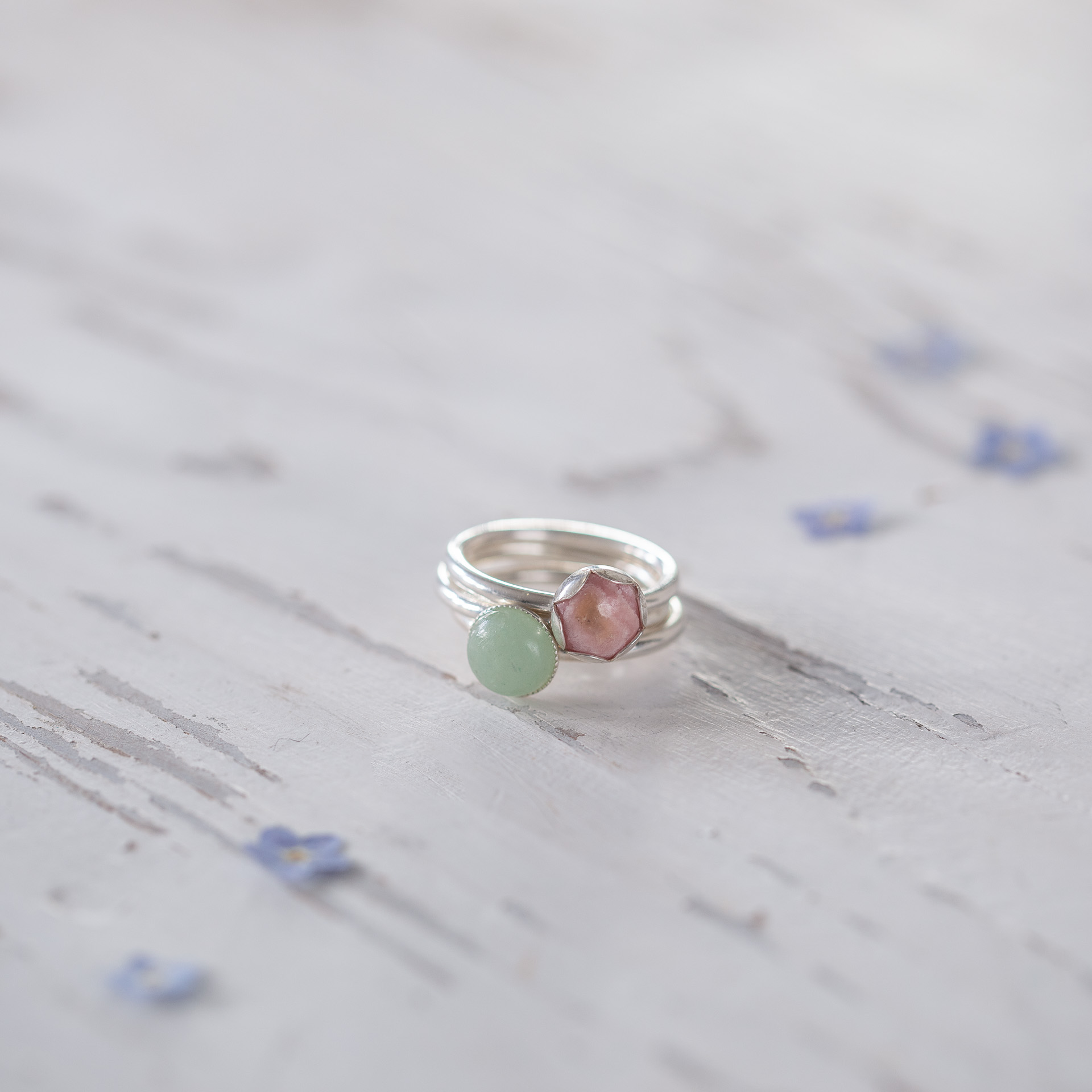 Sea Pink Stacking Rings | Handmade Jewellery | Norfolk
