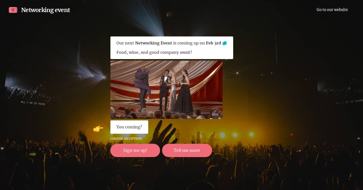 Event Registration Form | Chatbot Template | Landbot