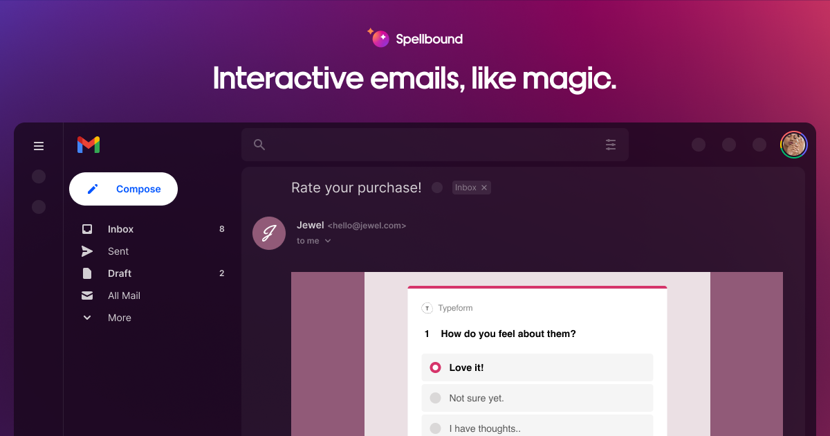 Spellbound | Interactive Emails