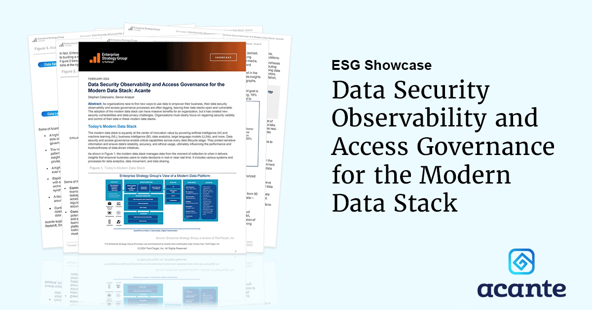 ESG REPORT: Acante - Data Security Observability & Access Governance ...