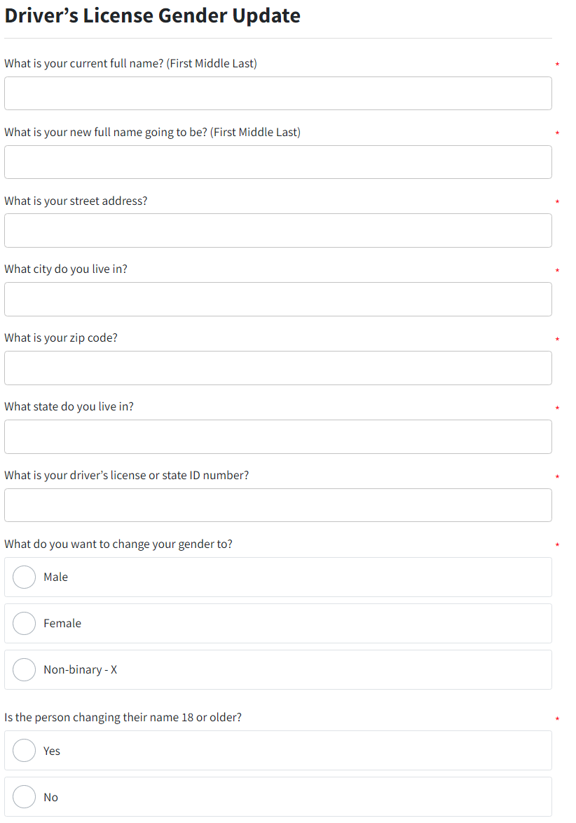 Get The CO Drivers License Gender Update App