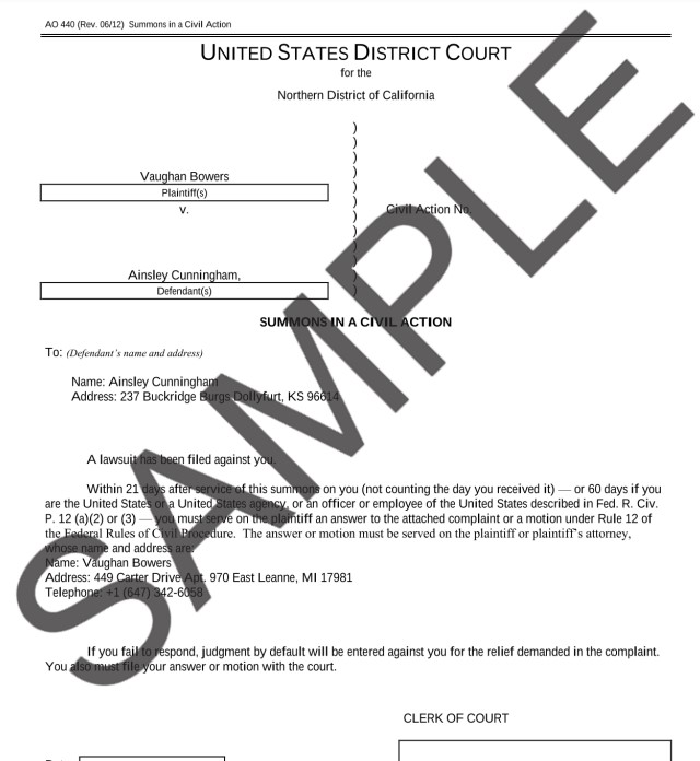 Draft a Complaint Against Someone as a Plaintiff For Free