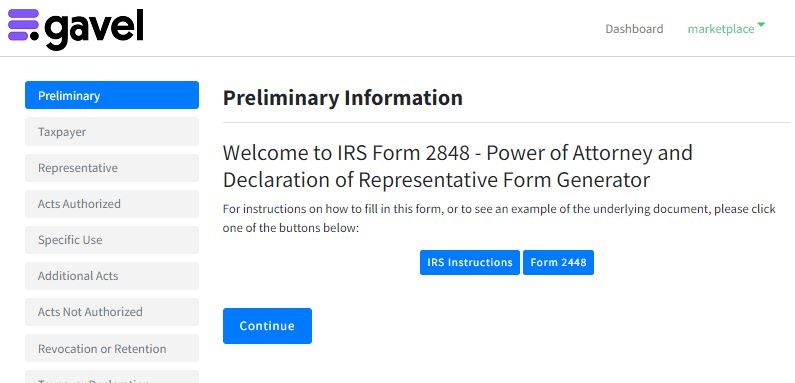 IRS Form 2848 Instructions