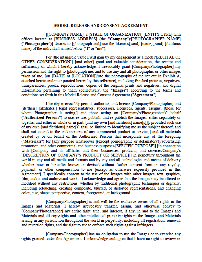 5 Free & Paid Model Release Form Templates