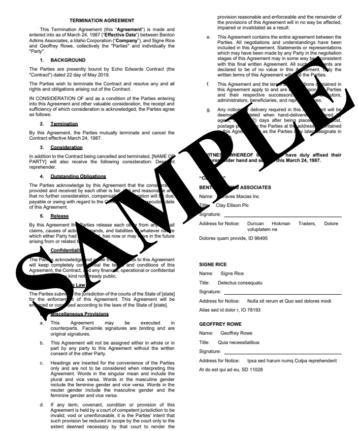 Get The Termination Agreement App