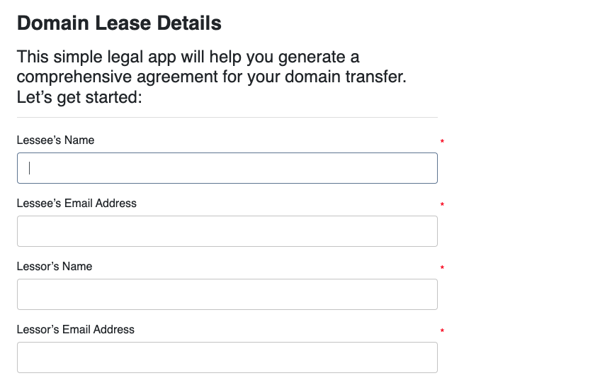 Get The Domain Transfer Agreement (Purchase or Lease) App