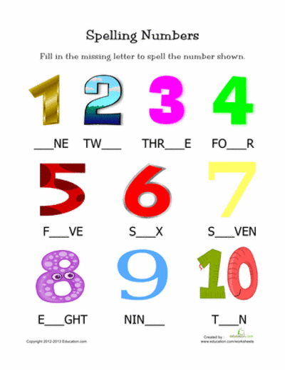 Numbers Worksheets - Education.com
