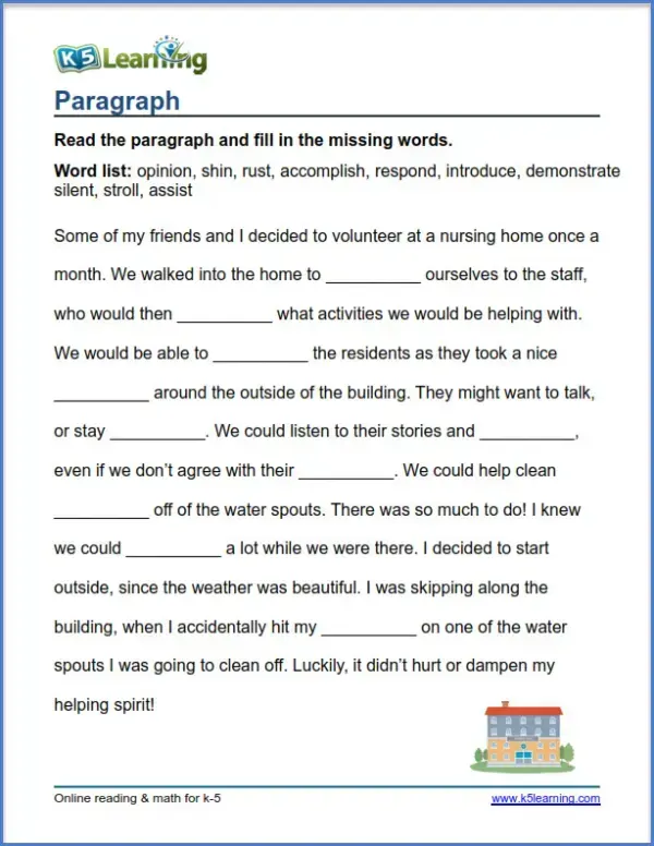 Grade 4 Vocabulary Worksheets - K5 Learning