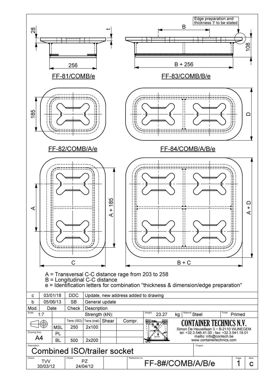 Ff-8#/Comb Iso / Elephant Foot Foundation Flush With Collar