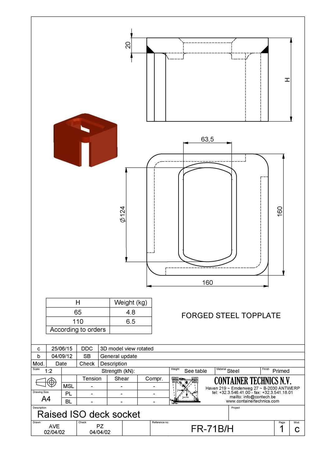 FR-71B Single Raised ISO Foundation