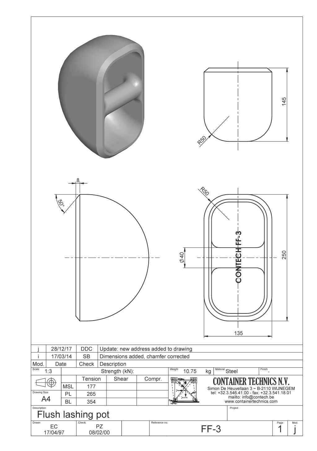 FF-3 Foundation Flush Lashing Pot