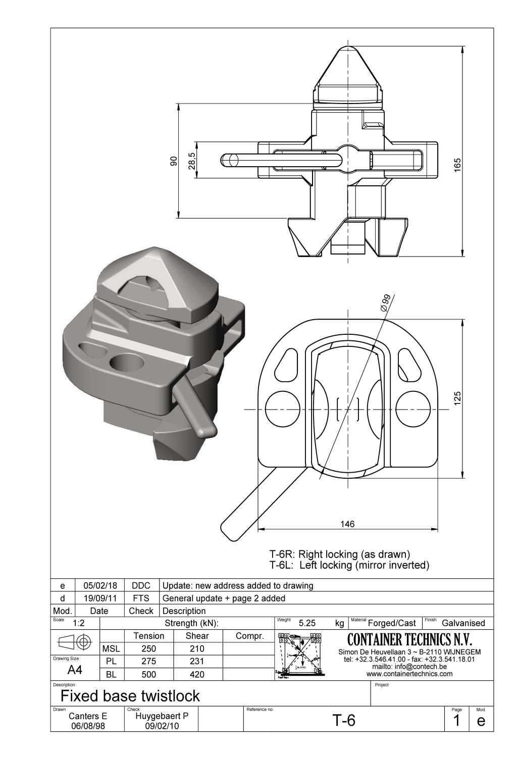 T-6 Fixed Base Twistlock