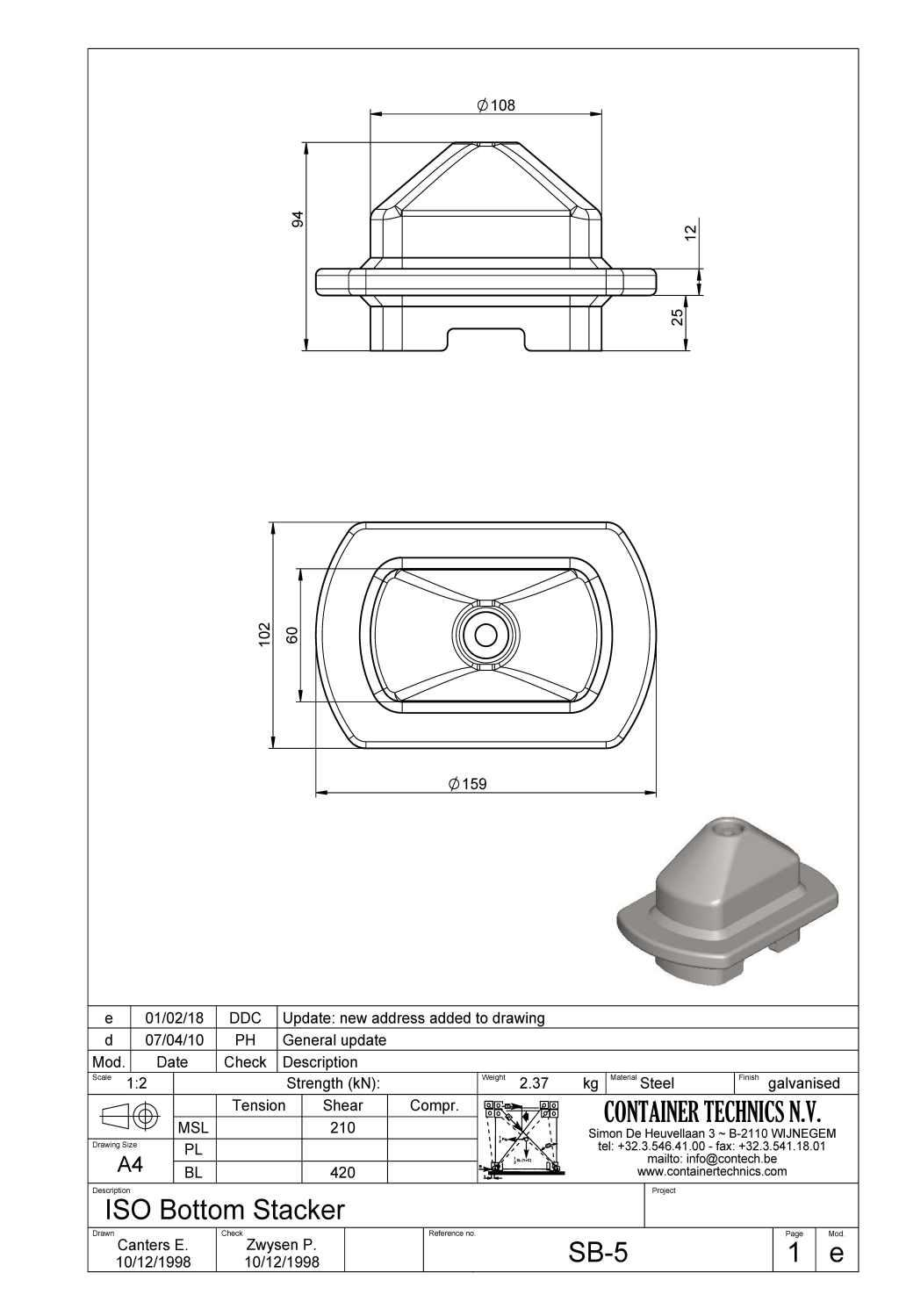 SB-5 ISO Bottom Stacker