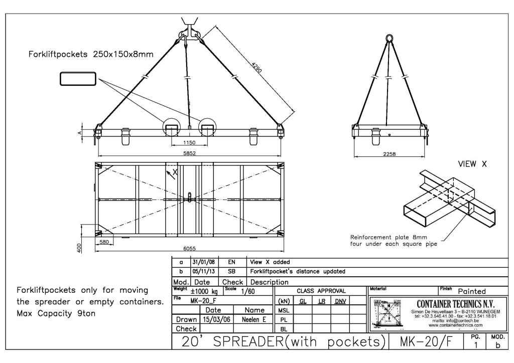 MK-20F Forklift Pockets - Container Technics