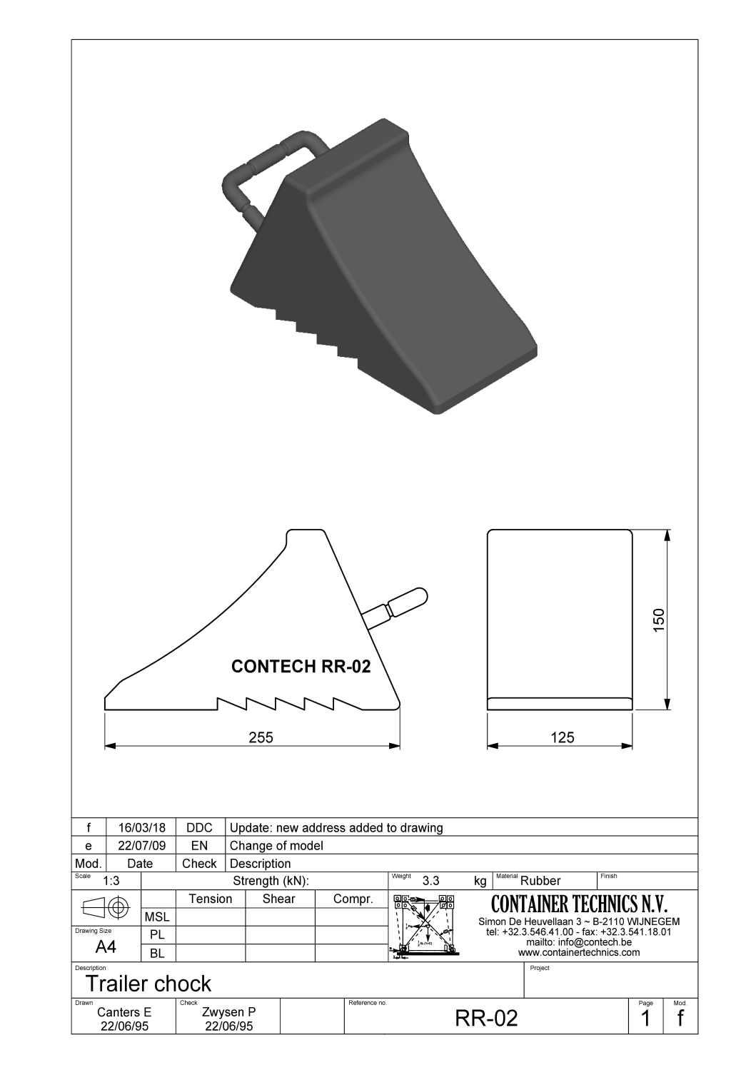 RR-02 Trailer Chock - Container Technics