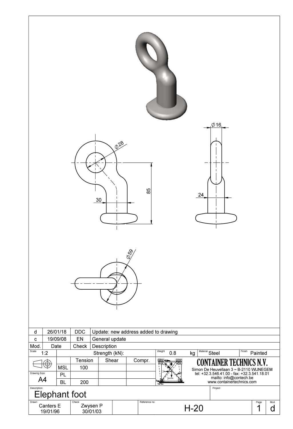 H-20 Eye Elephant Foot- Loose Lashing Material