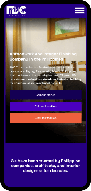 FVC Construction - Dthree Digital - Top Website Design & Development Company Manila, Philippines