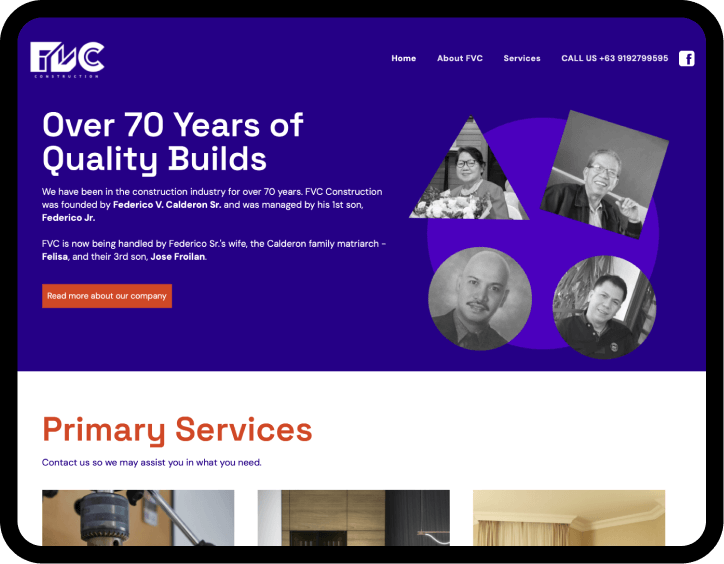 FVC Construction - Dthree Digital - Top Website Design & Development ...