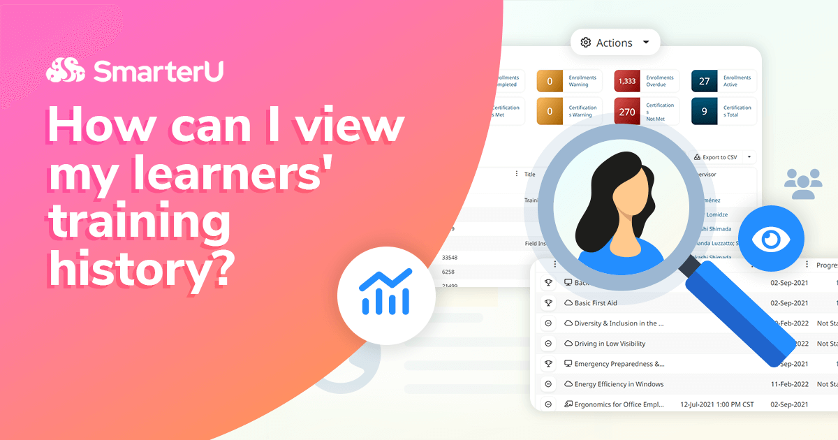 How can I view my learners’ training history?