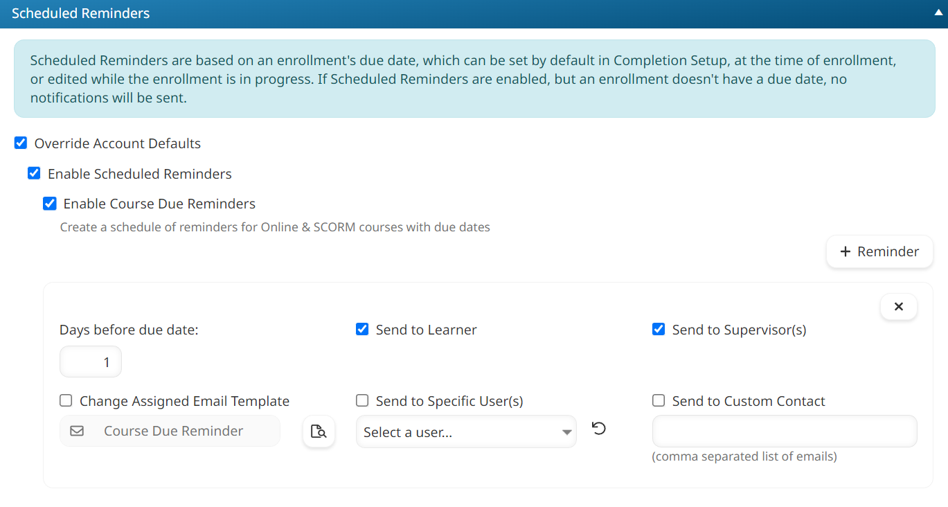 Boost training completion rates with SmarterU's scheduled reminders!