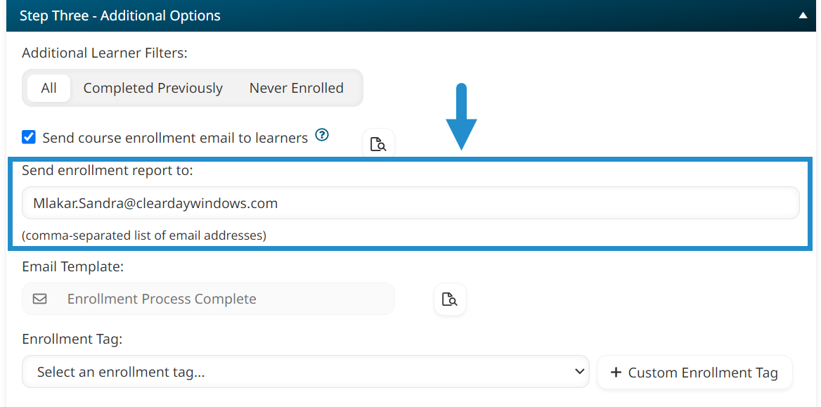 How to use the SmarterU LMS enrollment process report to resolve errors