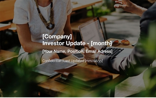 Investor Update Template | Free PDF & PPT Download