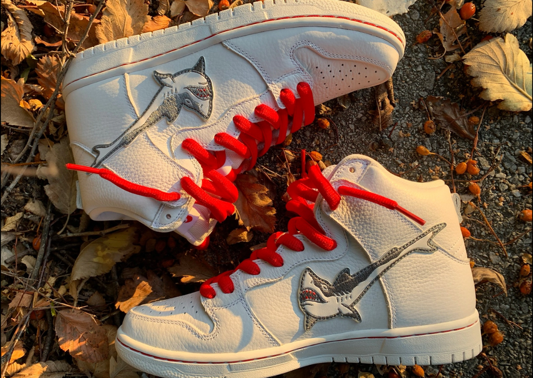 The Oski x Nike SB Dunk Great White Shark Returns In White - Sneaker News