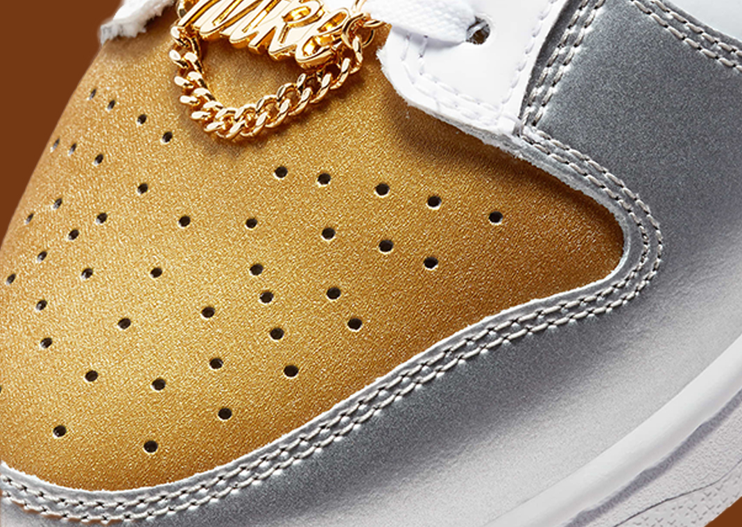 Silver And Gold Comes To The Women's Nike Dunk Low - Sneaker News