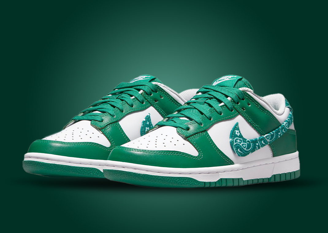 Green Paisley Print Appears On This Nike Dunk Low - Sneaker News