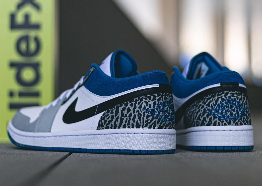 True Blue Accents This Air Jordan 1 Low - Sneaker News