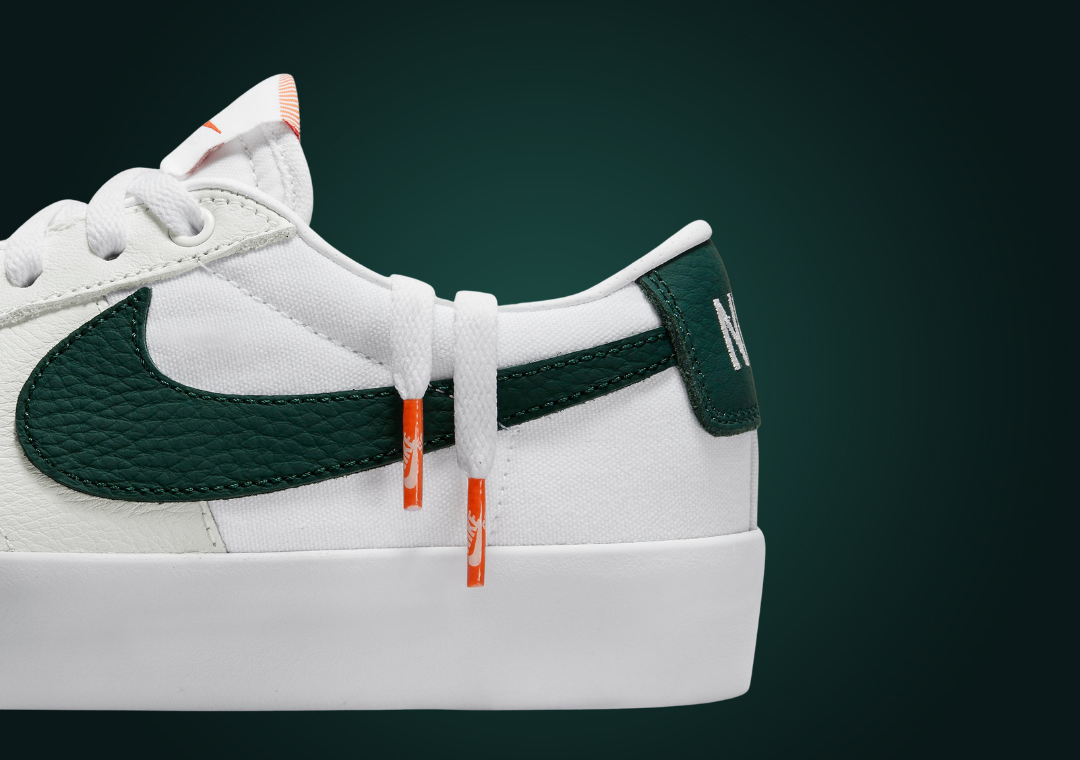 Dark Green Swooshes Glide Through The Nike SB Zoom Blazer Low GT Orange ...