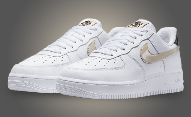 Glossy Swooshes Grace The Nike Air Force 1 Low White Sanddrift Cacao ...