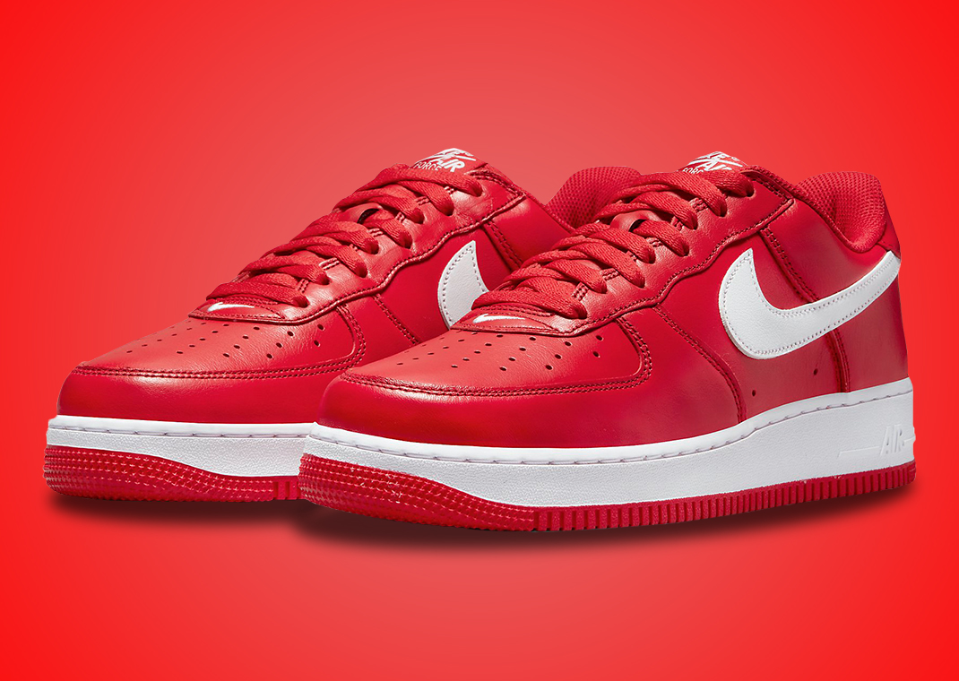 Nike s Air Force 1 Low Arrives In A Fiery Hot University Red Sneaker News